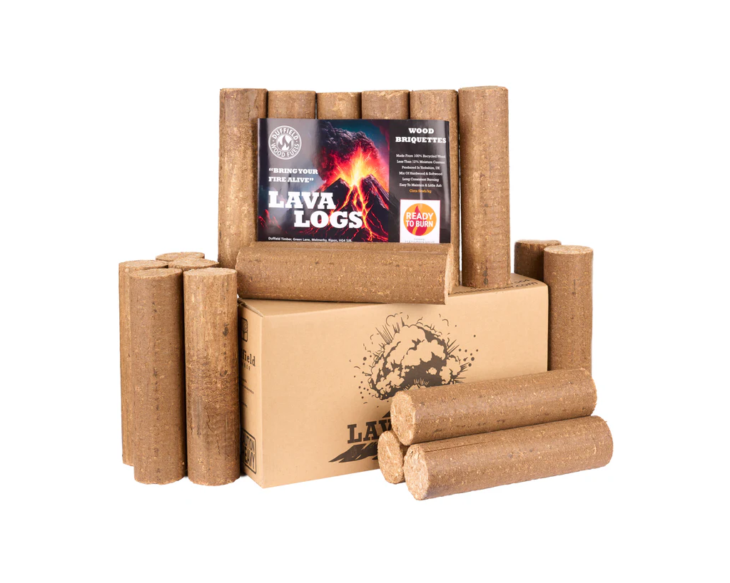 Lava Logs Premium Wood Briquettes in Bulk Sizes & Pallets – Duffield Timber